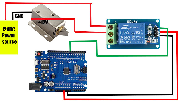 This is an image of the relay module hooked up to a traditional Arduino ...